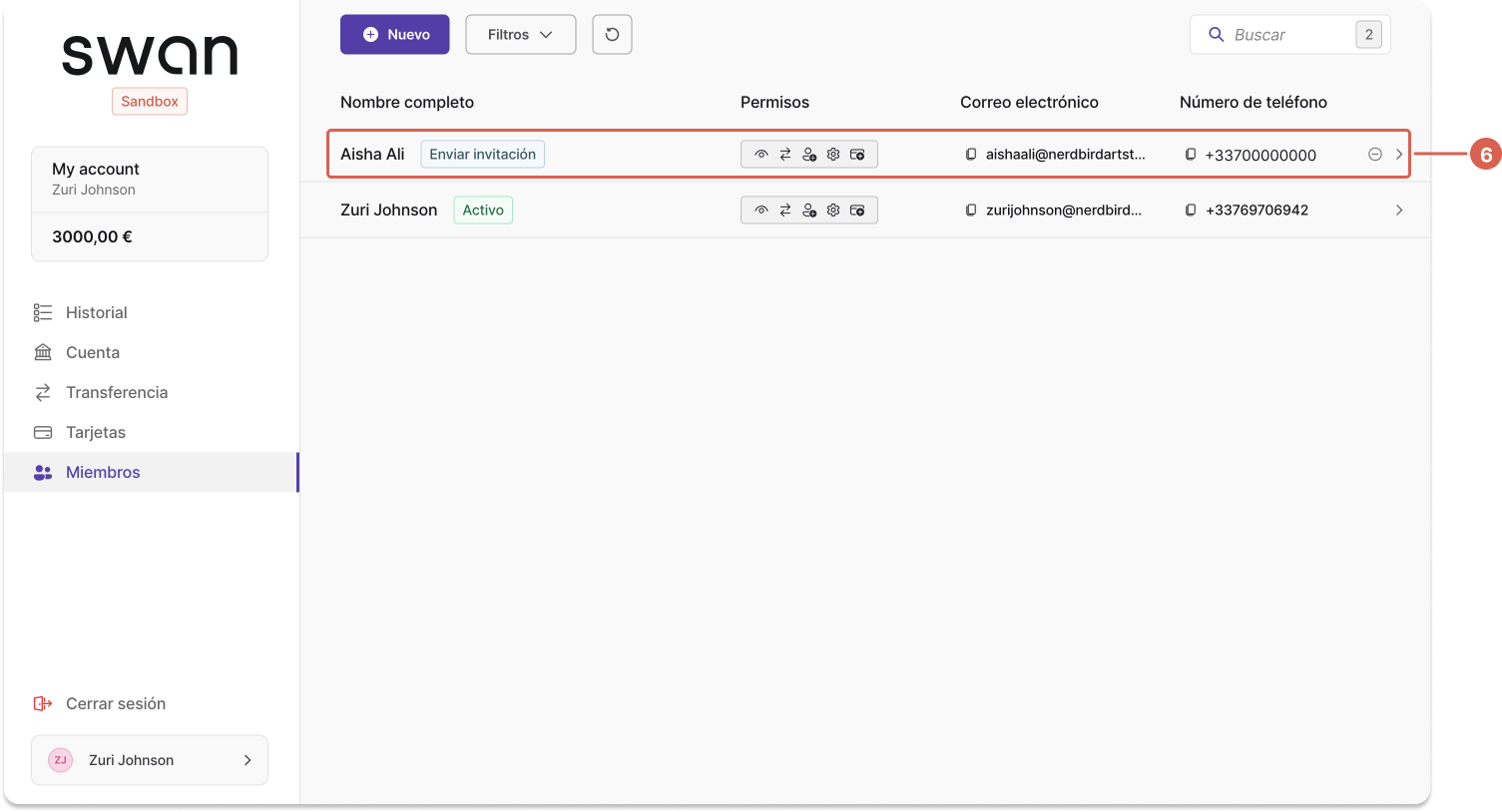 Cómo añadir un miembro a tu cuenta – SWAN Support